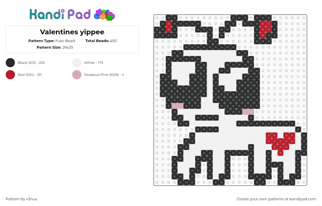 Valentines yippee Fuse Bead Pattern - Kandi Pad | Kandi Patterns, Fuse ...