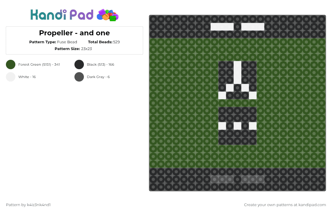 Propeller - and one Fuse Bead Pattern - Kandi Pad | Kandi Patterns ...
