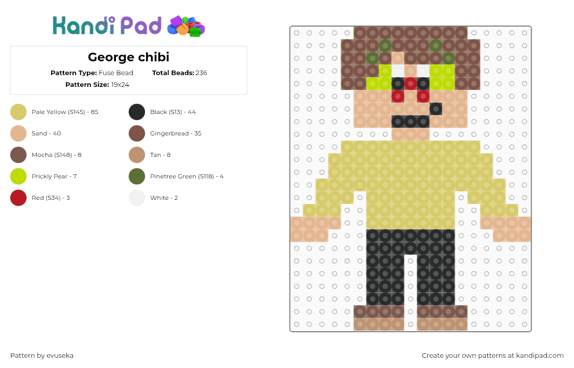 George chibi Fuse Bead Pattern - Kandi Pad | Kandi Patterns, Fuse Bead ...