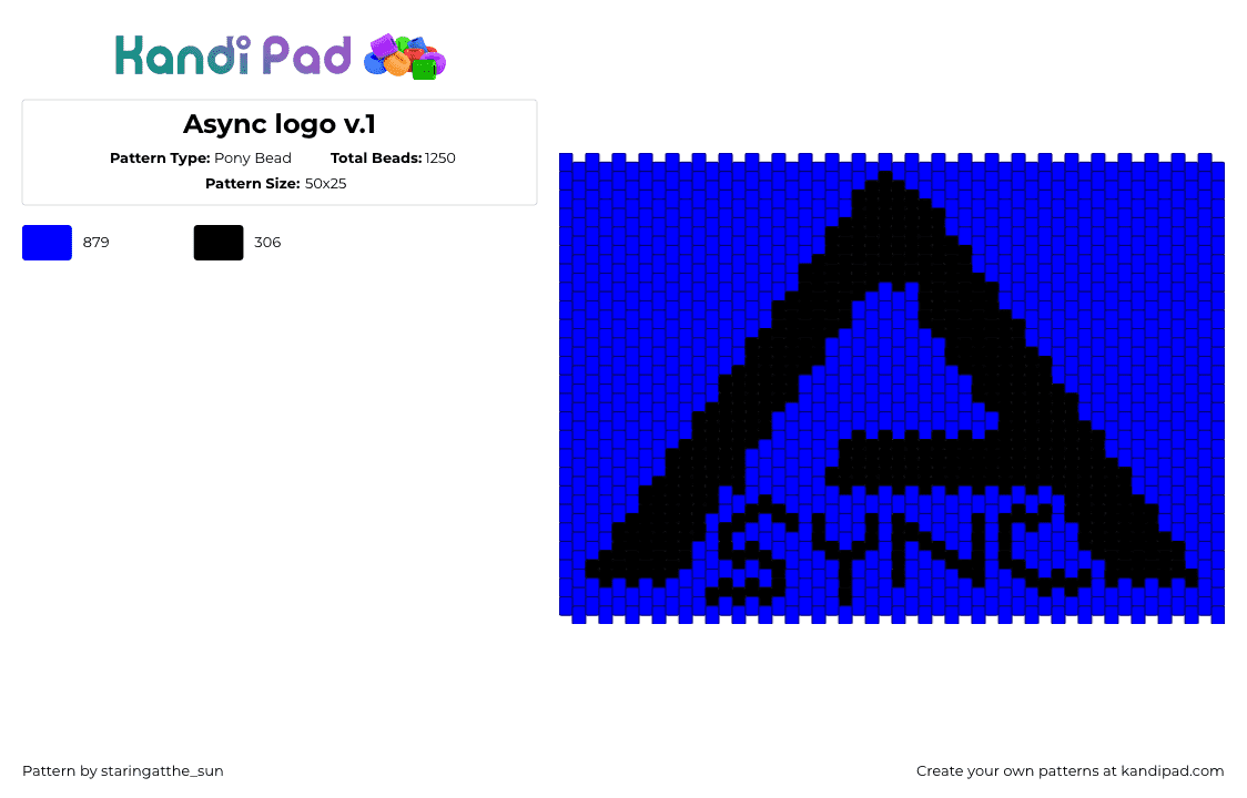 Async logo v.1 Pony Bead Pattern - Kandi Pad | Kandi Patterns, Fuse ...