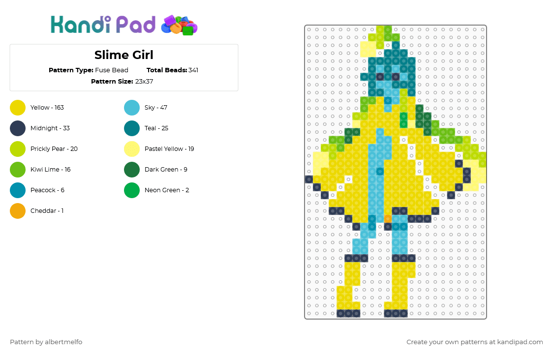 Slime Girl Fuse Bead Pattern - Kandi Pad | Kandi Patterns, Fuse Bead ...
