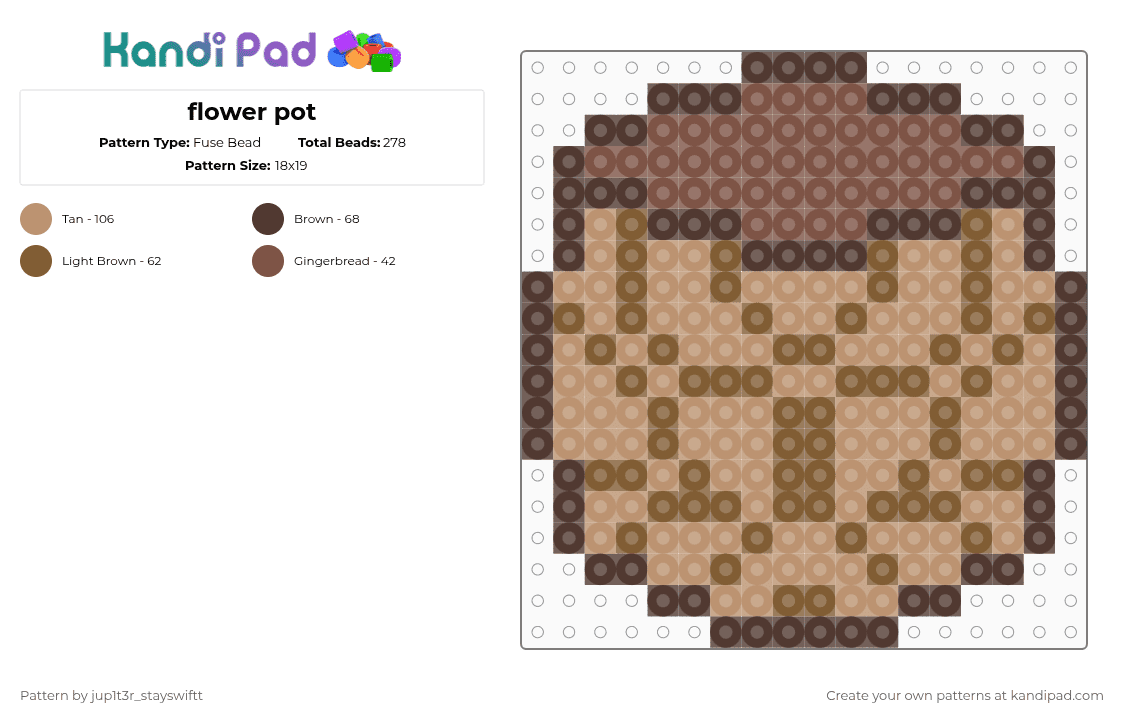 Flower pot Fuse Bead Pattern - Kandi Pad | Kandi Patterns, Fuse Bead ...