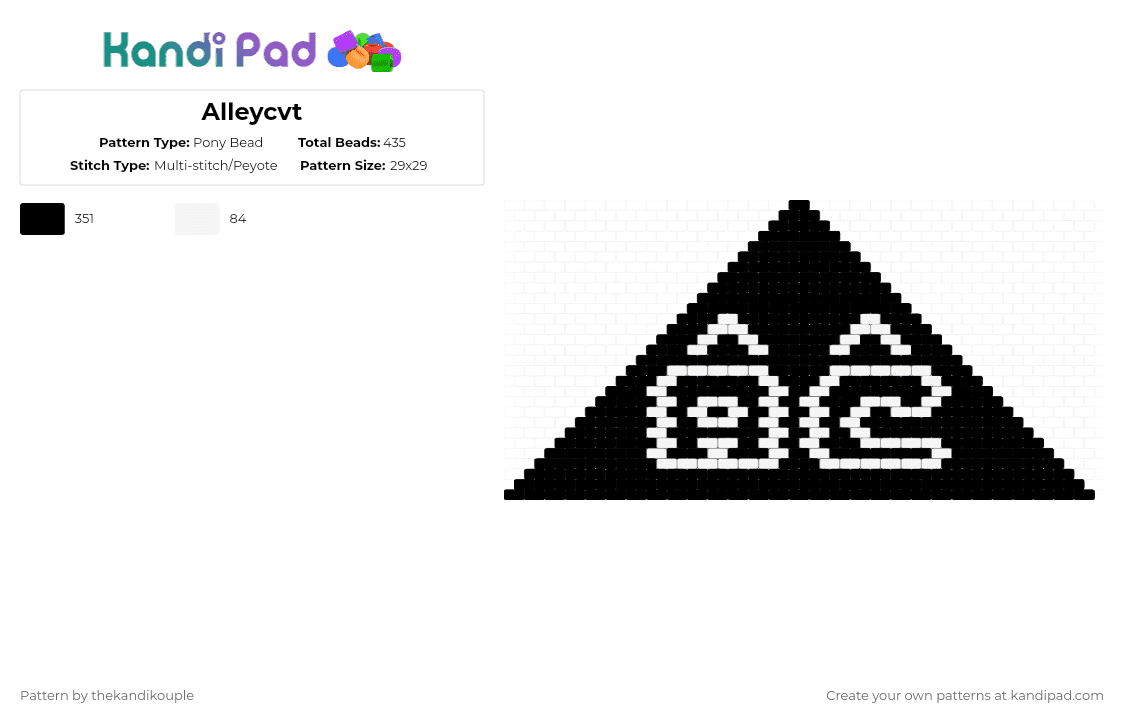 Alleycvt Pony Bead Pattern - Kandi Pad | Kandi Patterns, Fuse Bead ...