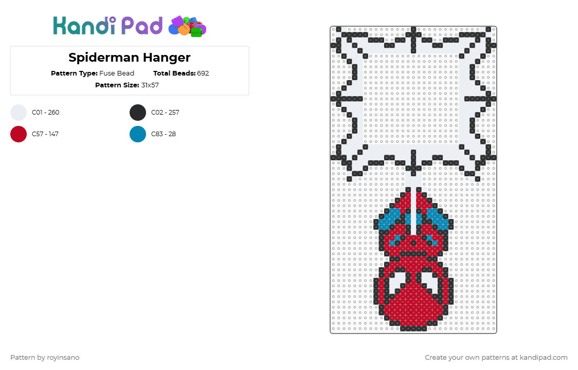 Spiderman Hanger Fuse Bead Pattern - Kandi Pad | Kandi Patterns, Fuse ...