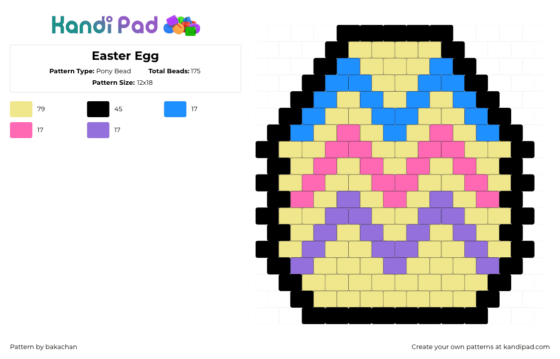 Easter Egg Pony Bead Pattern - Kandi Pad | Kandi Patterns, Fuse Bead ...