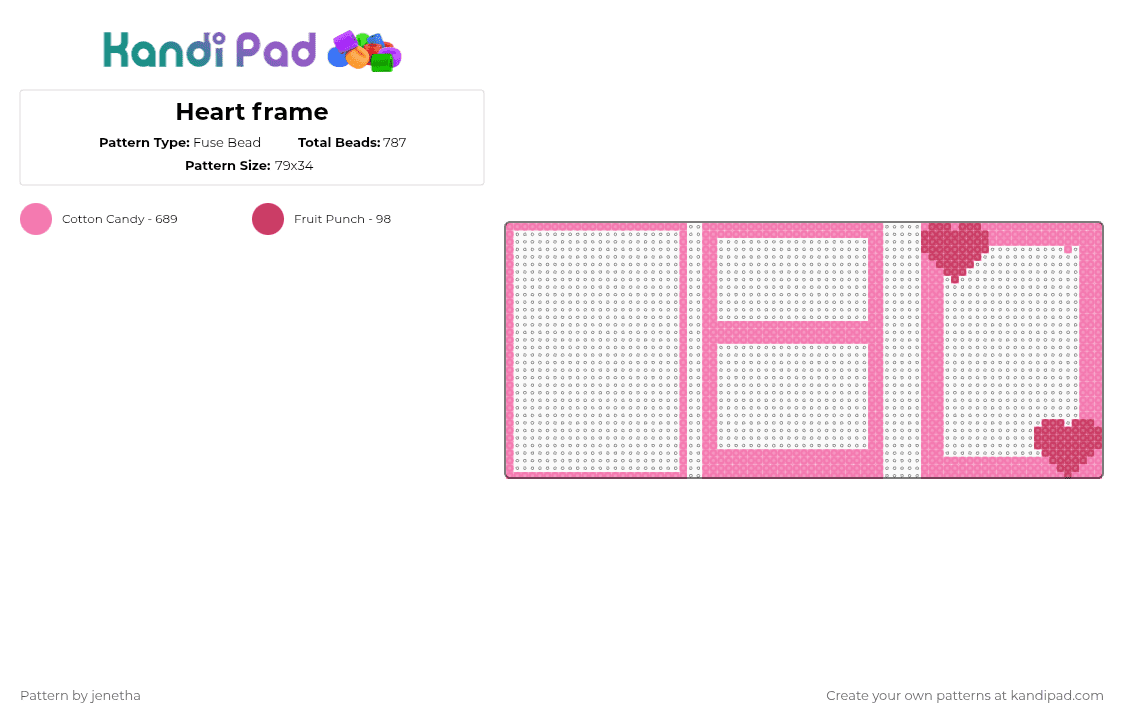 Heart frame Fuse Bead Pattern - Kandi Pad | Kandi Patterns, Fuse Bead ...