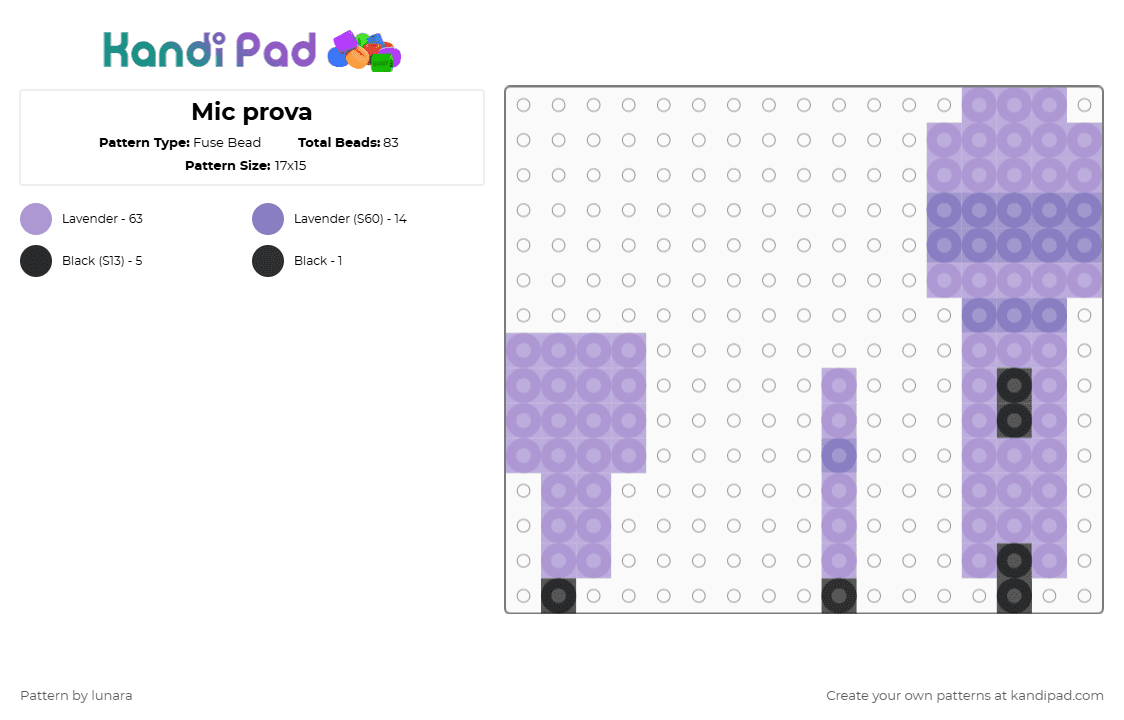Mic prova Fuse Bead Pattern - Kandi Pad | Kandi Patterns, Fuse Bead ...