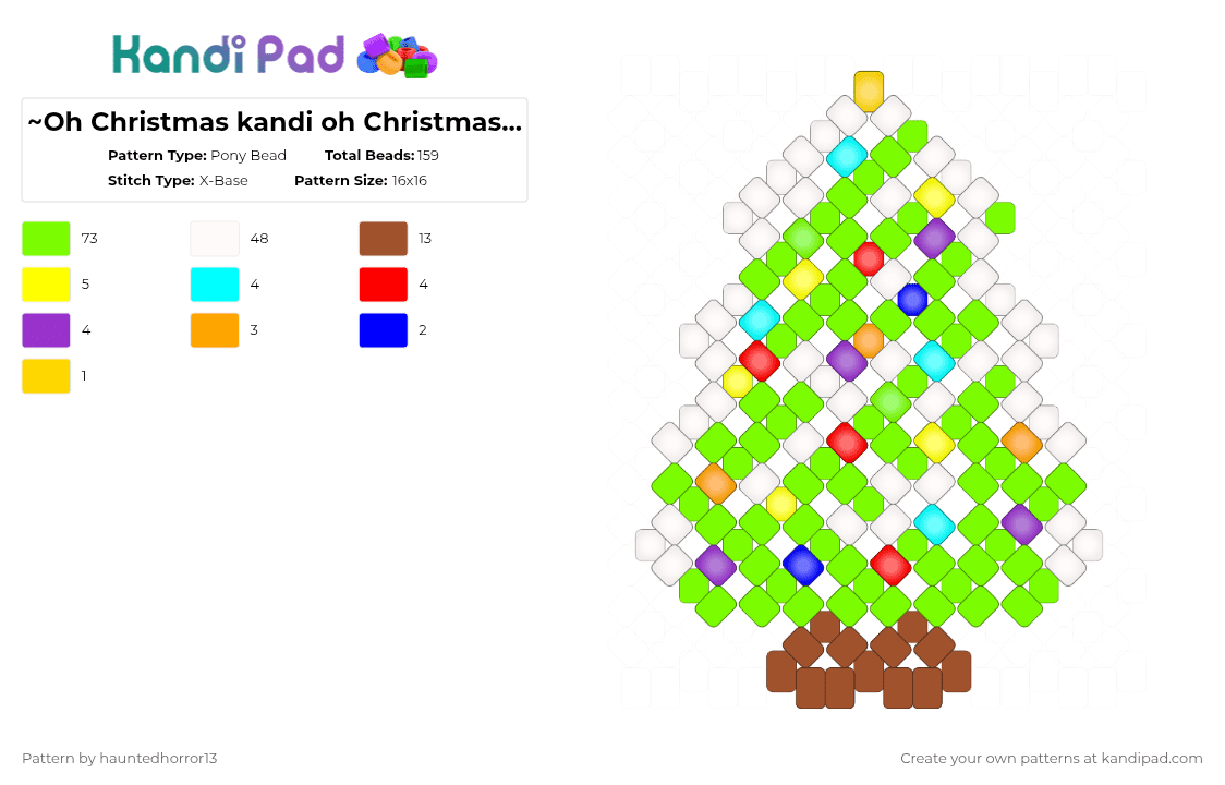 ~Oh Christmas kandi oh Christmas kandiii 🎶 Pony Bead Pattern - Kandi ...