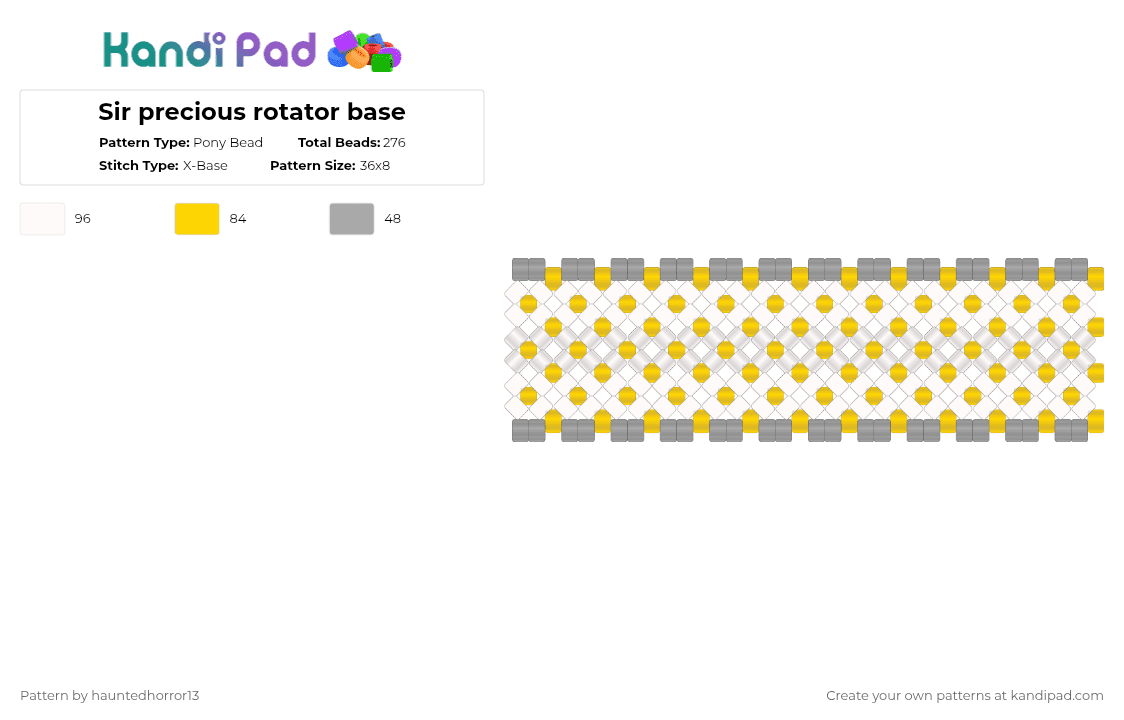 Sir precious rotator base Pony Bead Pattern - Kandi Pad | Kandi ...
