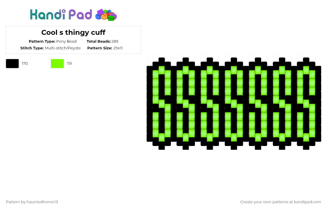 Cool s thingy cuff Pony Bead Pattern - Kandi Pad | Kandi Patterns, Fuse ...