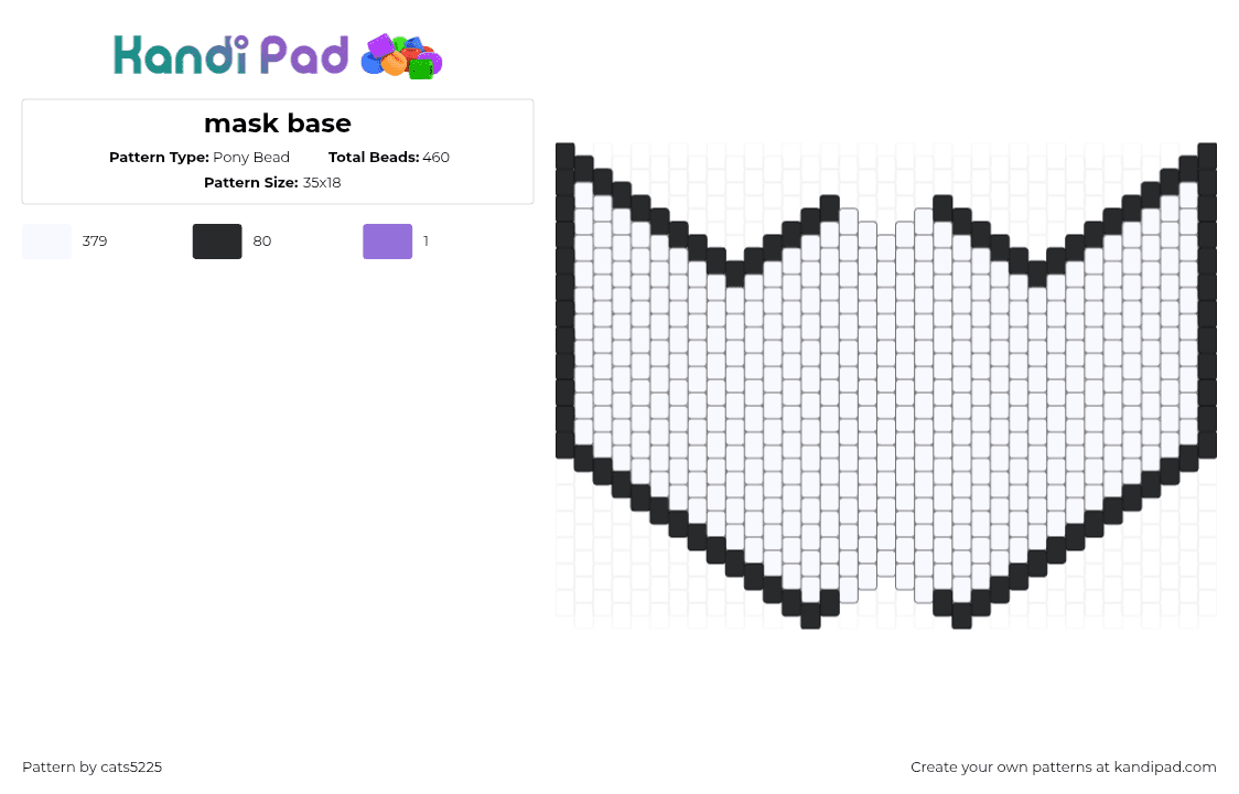 Mask base Pony Bead Pattern - Kandi Pad | Kandi Patterns, Fuse Bead ...