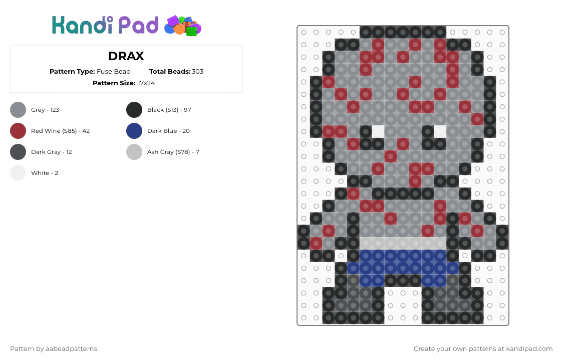 DRAX Fuse Bead Pattern - Kandi Pad | Kandi Patterns, Fuse Bead Patterns ...