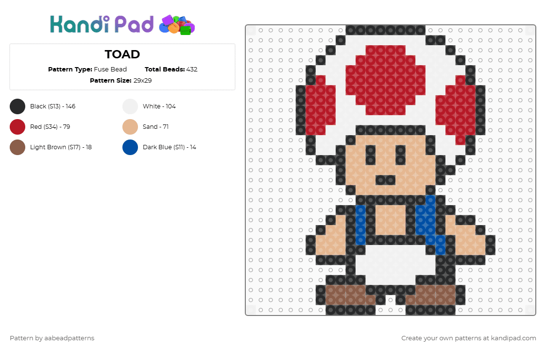TOAD Fuse Bead Pattern - Kandi Pad | Kandi Patterns, Fuse Bead Patterns ...