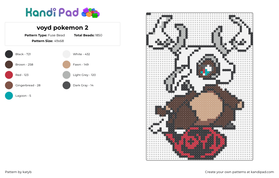 Voyd pokemon 2 Fuse Bead Pattern - Kandi Pad | Kandi Patterns, Fuse ...