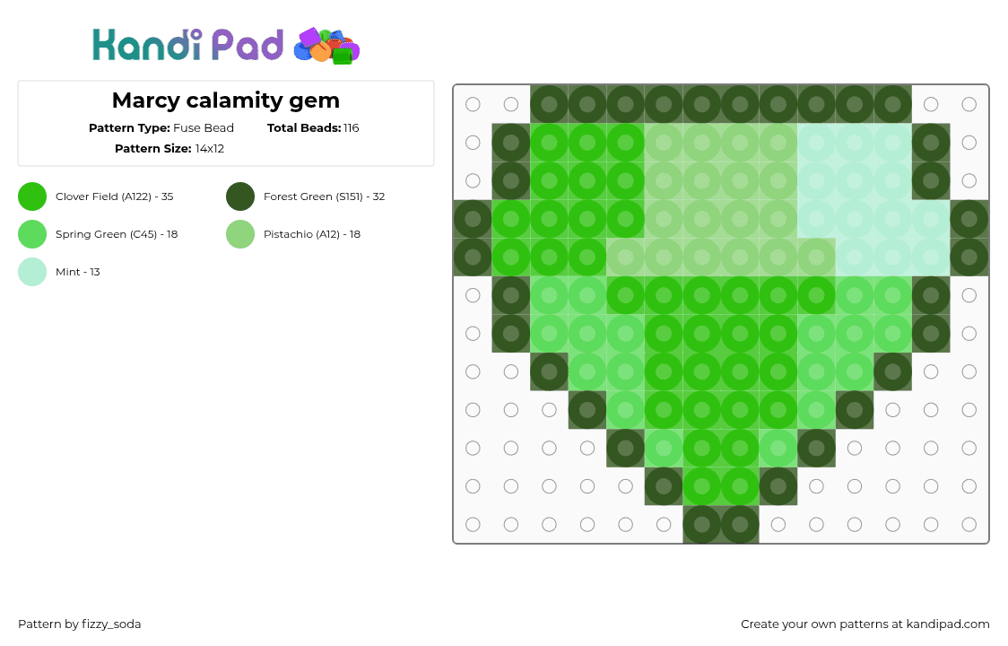 Marcy calamity gem Fuse Bead Pattern - Kandi Pad | Kandi Patterns, Fuse ...