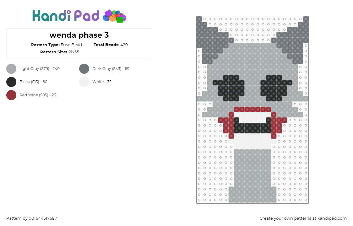 Wenda phase 3 Fuse Bead Pattern - Kandi Pad | Kandi Patterns, Fuse Bead ...