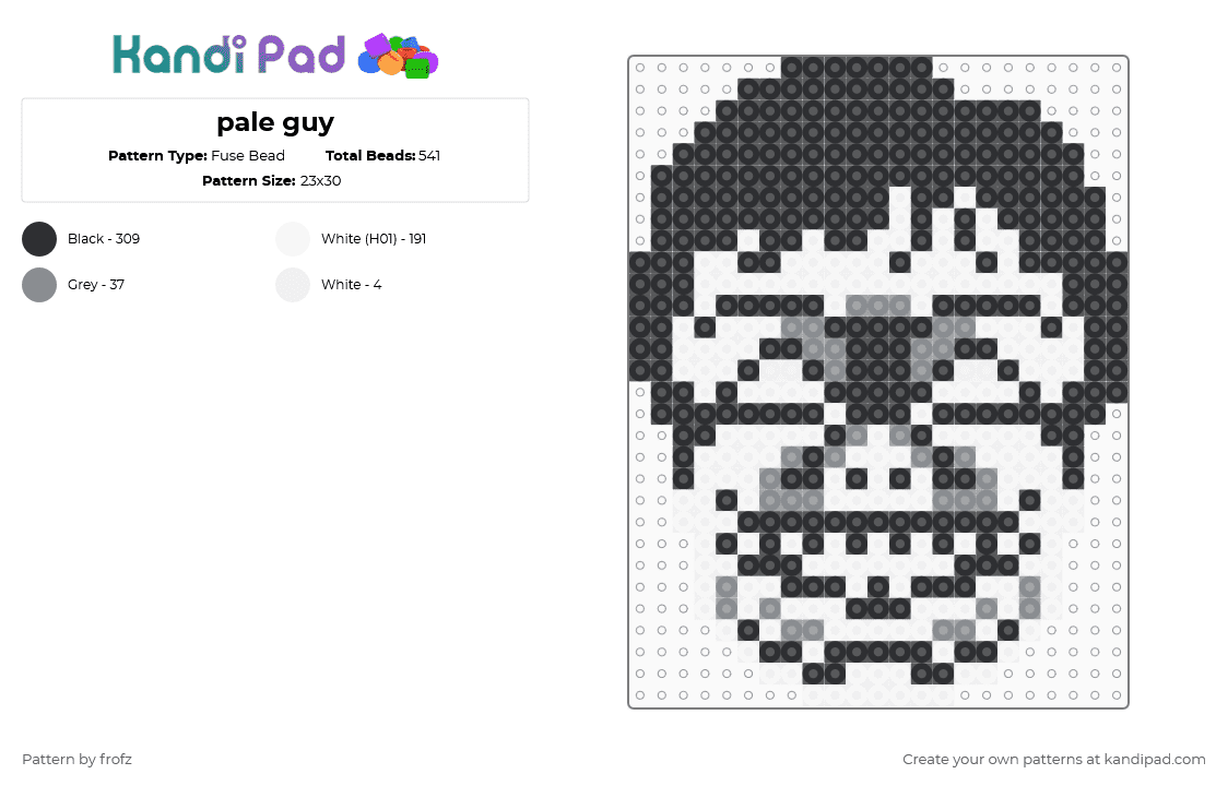 Pale guy Fuse Bead Pattern - Kandi Pad | Kandi Patterns, Fuse Bead ...