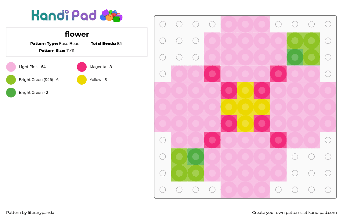 Flower Fuse Bead Pattern - Kandi Pad | Kandi Patterns, Fuse Bead ...