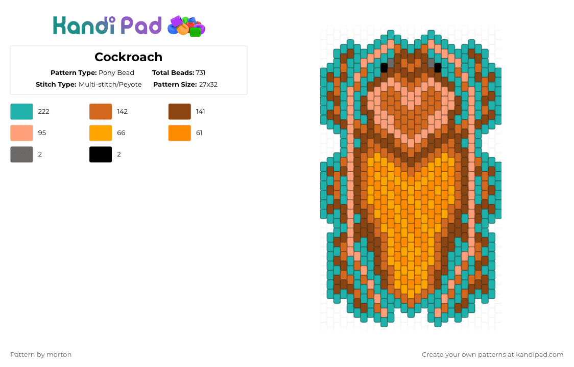 Roach Pony Bead Patterns - Gallery - Kandi Pad | Kandi Patterns, Fuse ...