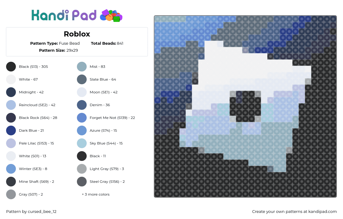 Roblox Fuse Bead Pattern - Kandi Pad | Kandi Patterns, Fuse Bead ...