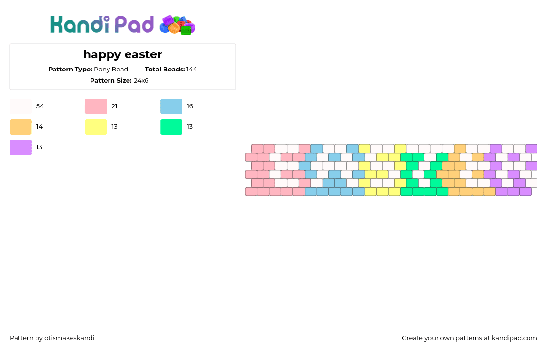 Happy easter Pony Bead Pattern - Kandi Pad | Kandi Patterns, Fuse Bead ...