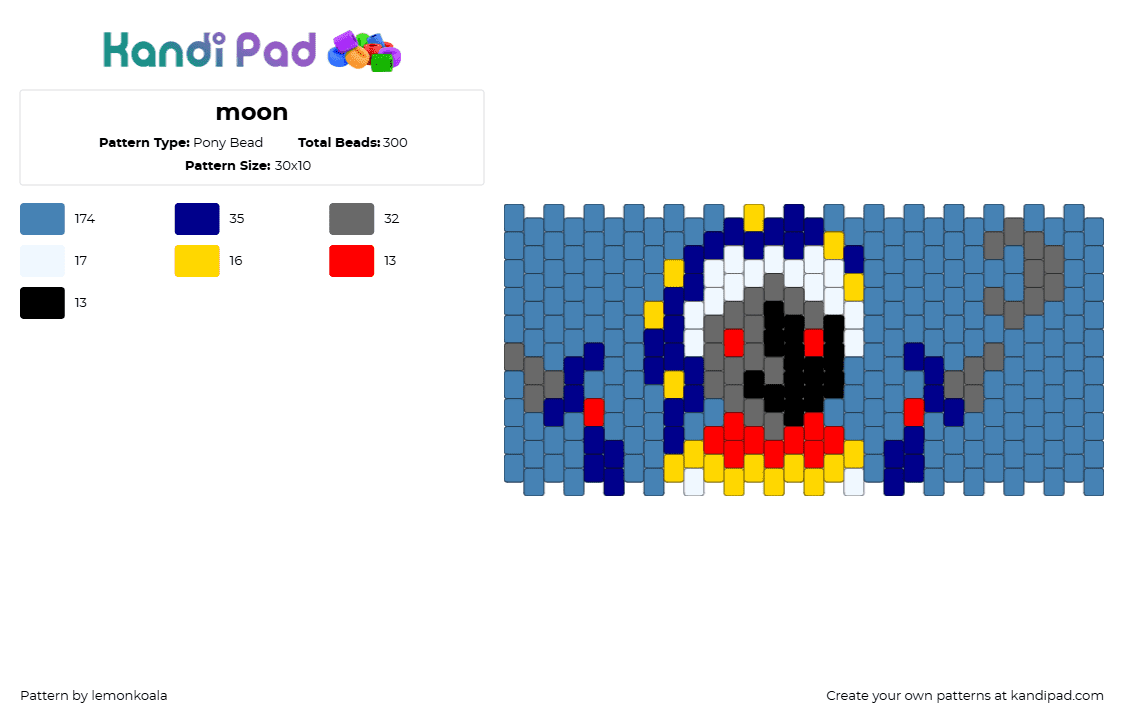 Moon Pony Bead Pattern - Kandi Pad | Kandi Patterns, Fuse Bead Patterns ...