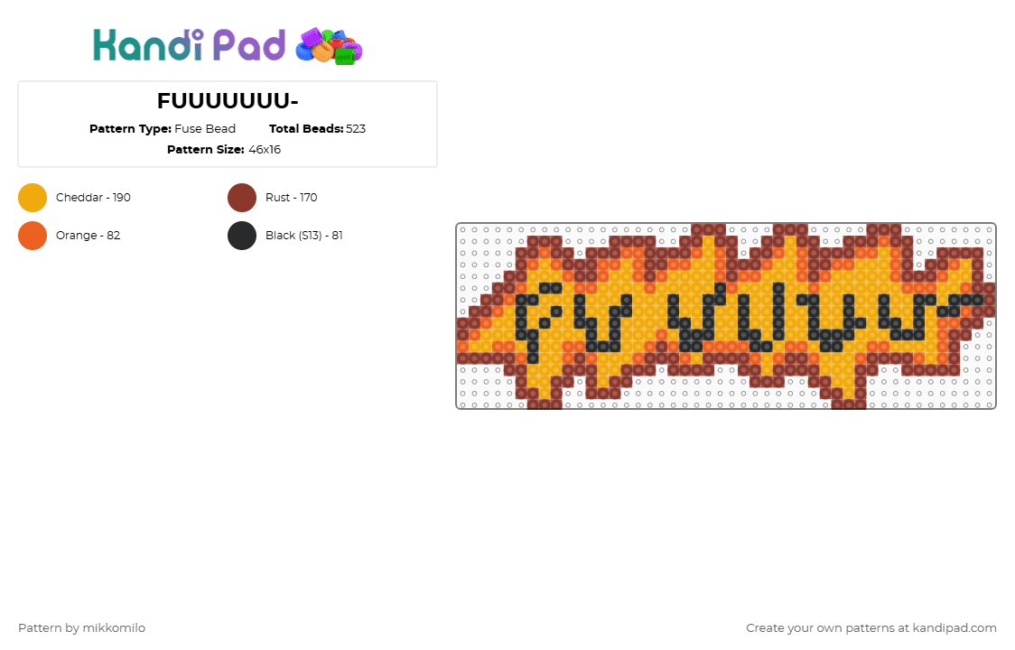 FUUUUUUU- Fuse Bead Pattern - Kandi Pad | Kandi Patterns, Fuse Bead ...