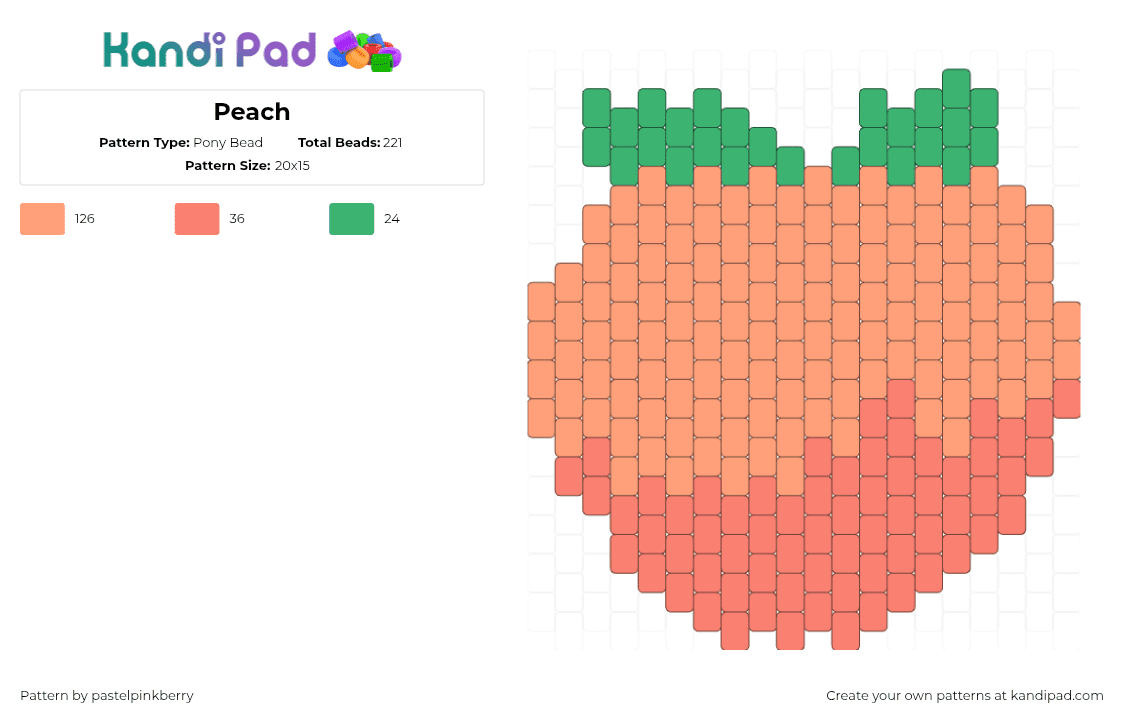 Peach Pony Bead Pattern - Kandi Pad | Kandi Patterns, Fuse Bead ...
