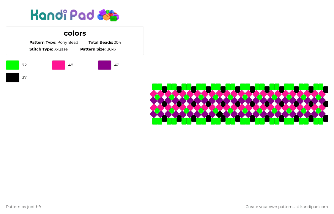 Colors Pony Bead Pattern - Kandi Pad | Kandi Patterns, Fuse Bead ...