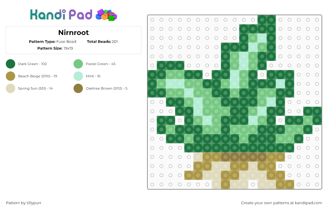 Nirnroot Fuse Bead Pattern - Kandi Pad | Kandi Patterns, Fuse Bead ...