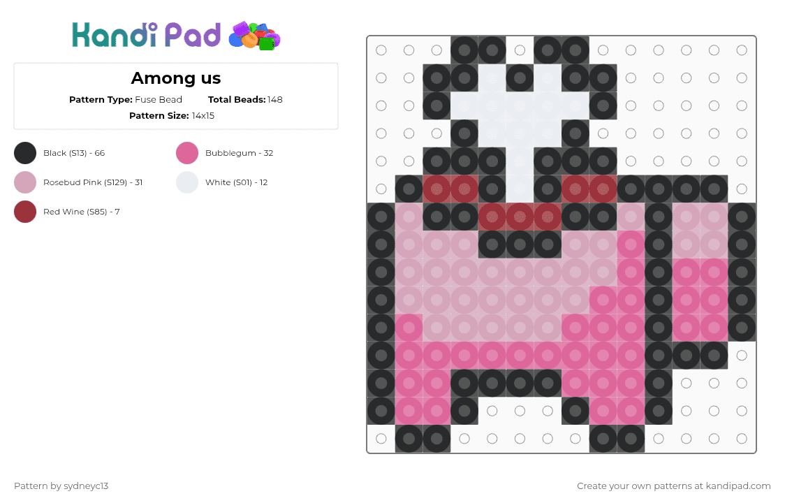 Among us Fuse Bead Pattern - Kandi Pad | Kandi Patterns, Fuse Bead ...