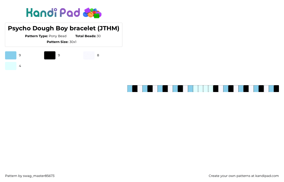 Psycho Dough Boy bracelet (JTHM) Pony Bead Pattern - Kandi Pad | Kandi ...