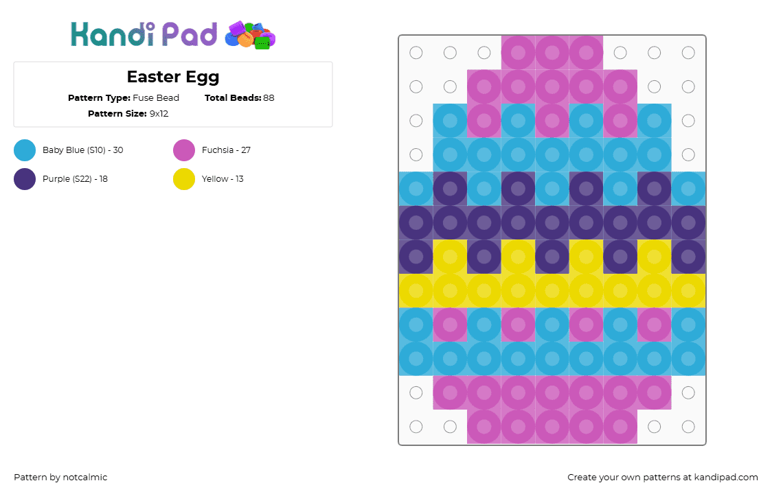Easter Egg Fuse Bead Pattern - Kandi Pad | Kandi Patterns, Fuse Bead ...