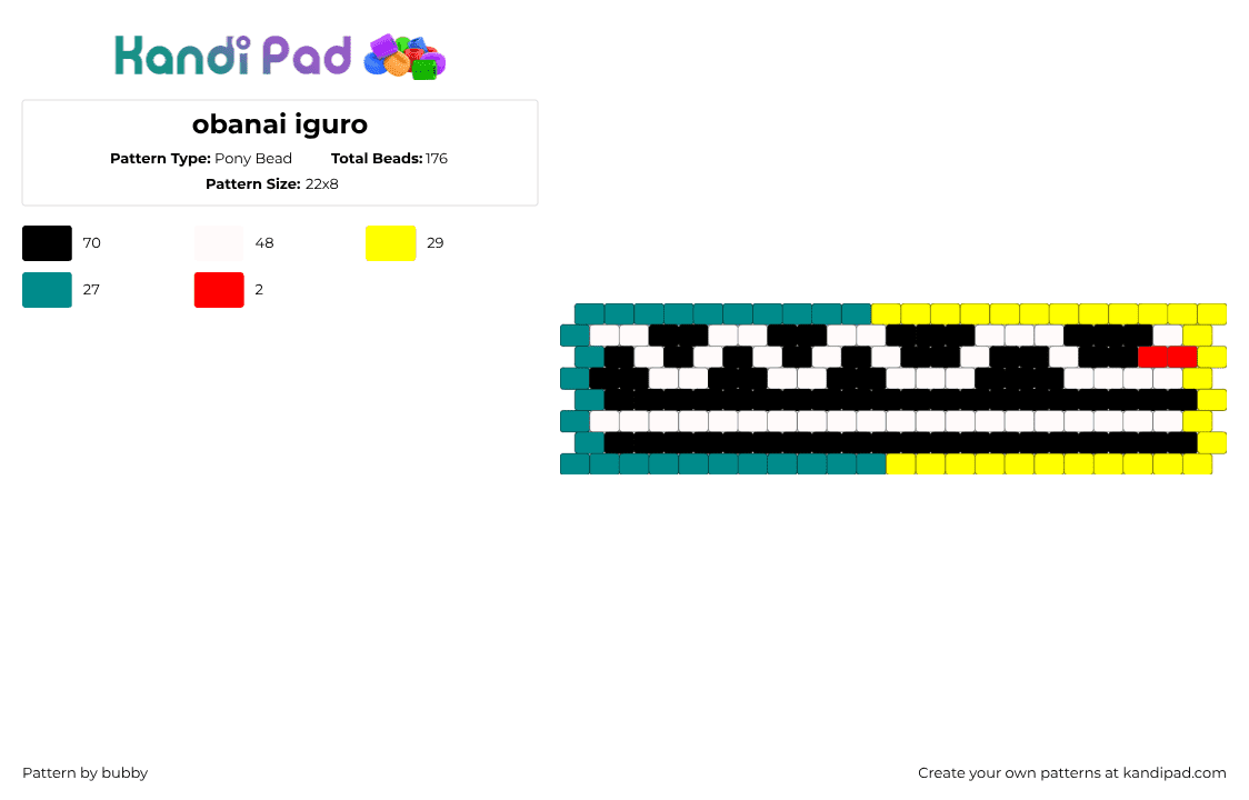 Obanai iguro Pony Bead Pattern - Kandi Pad | Kandi Patterns, Fuse Bead ...