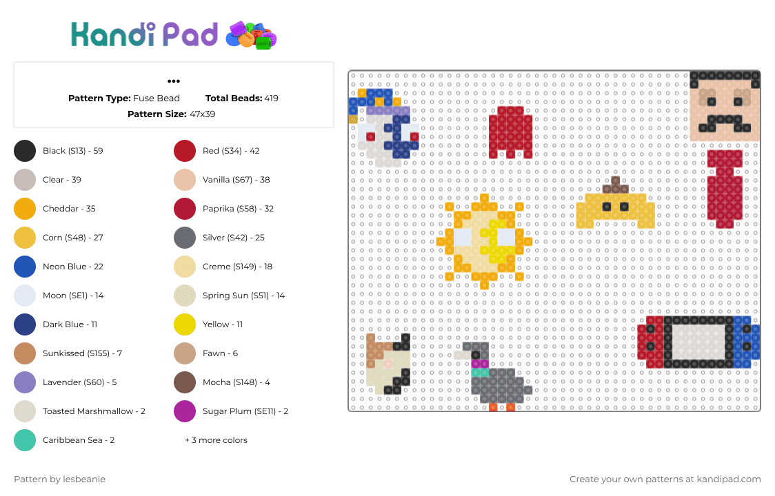 Fuse Bead Pattern - Kandi Pad | Kandi Patterns, Fuse Bead Patterns ...
