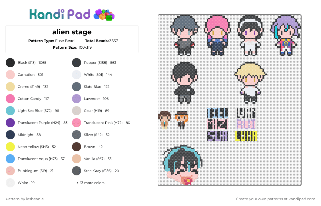 Alien stage Fuse Bead Pattern - Kandi Pad | Kandi Patterns, Fuse Bead ...