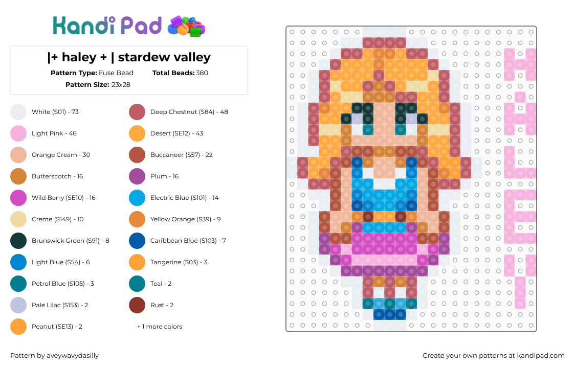 Haley Stardew Valley Fuse Bead Pattern Kandi Pad Kandi