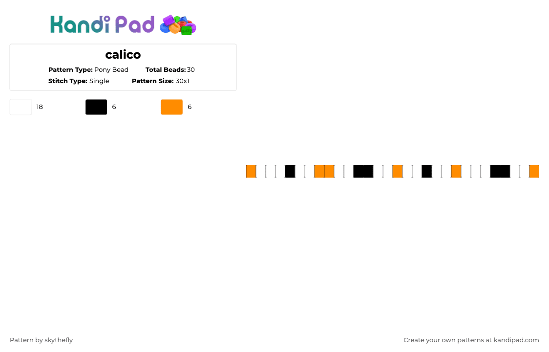 Calico Pony Bead Pattern - Kandi Pad | Kandi Patterns, Fuse Bead ...
