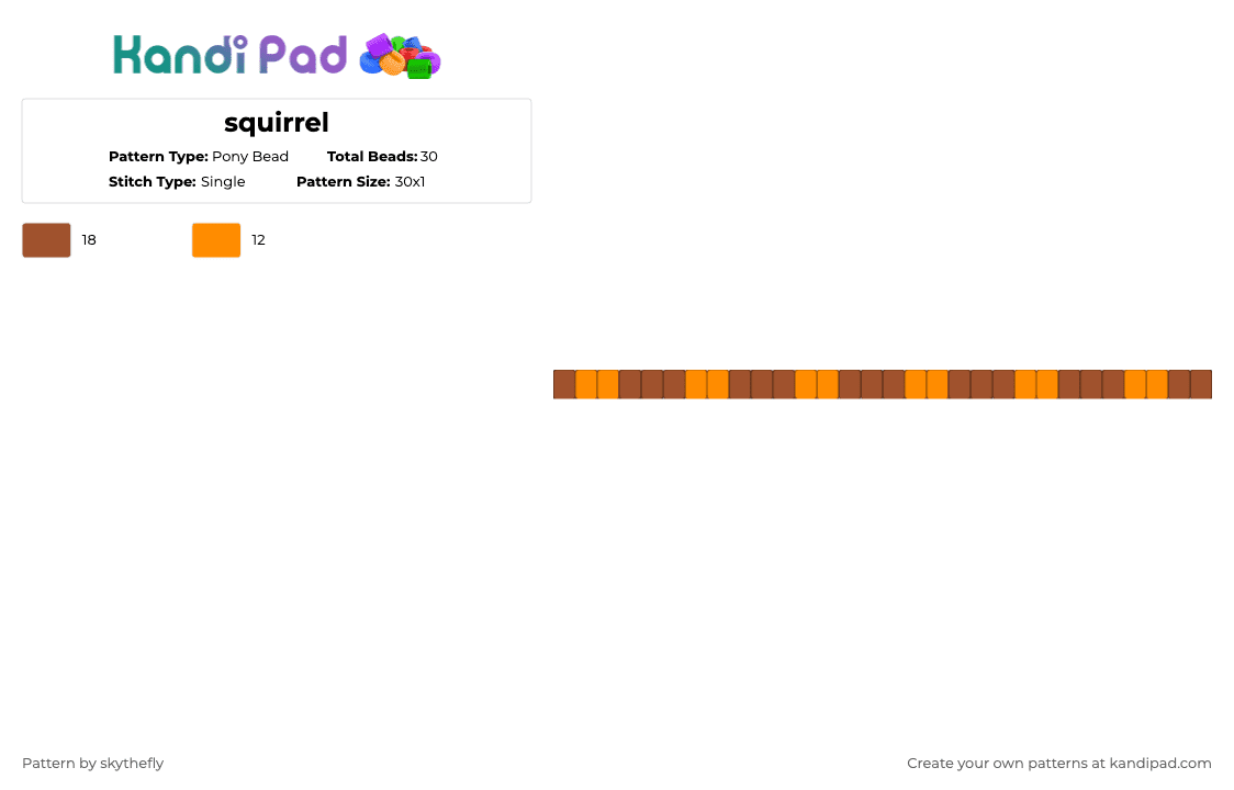 Squirrel Pony Bead Pattern - Kandi Pad | Kandi Patterns, Fuse Bead ...