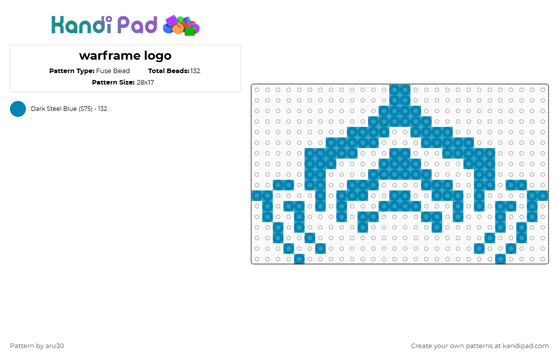 Warframe logo Fuse Bead Pattern - Kandi Pad | Kandi Patterns, Fuse Bead ...