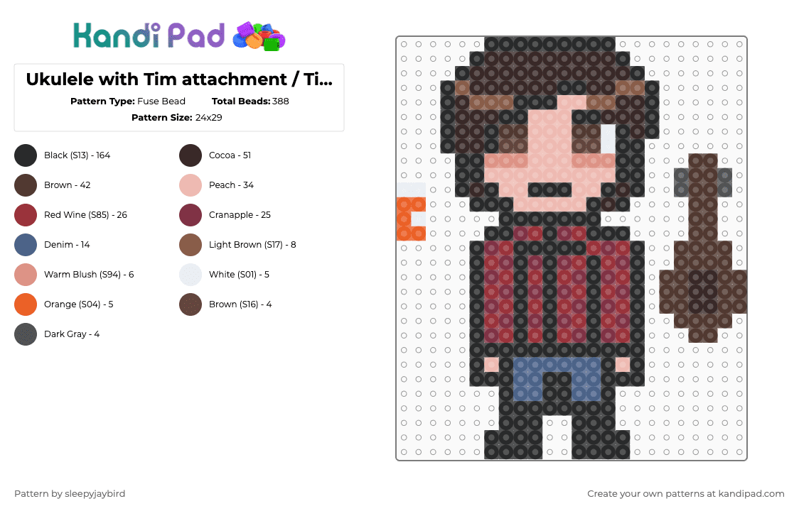 Ukulele with Tim attachment / Tim Wright / Marble Hornets Fuse Bead ...