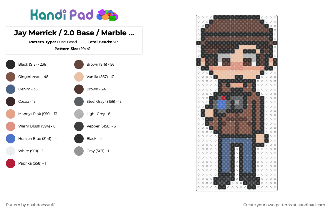 Jay Merrick / 2.0 Base / Marble Hornets Fuse Bead Pattern - Kandi Pad ...