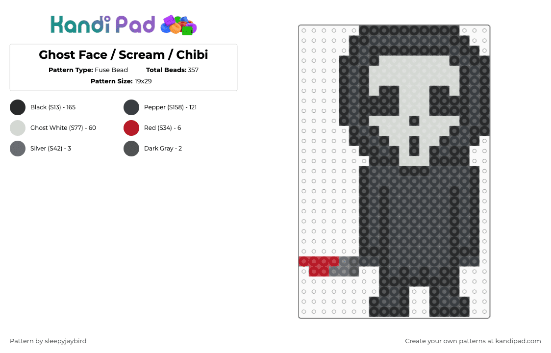 Ghsotface Fuse Bead Patterns - Gallery - Kandi Pad | Kandi Patterns ...