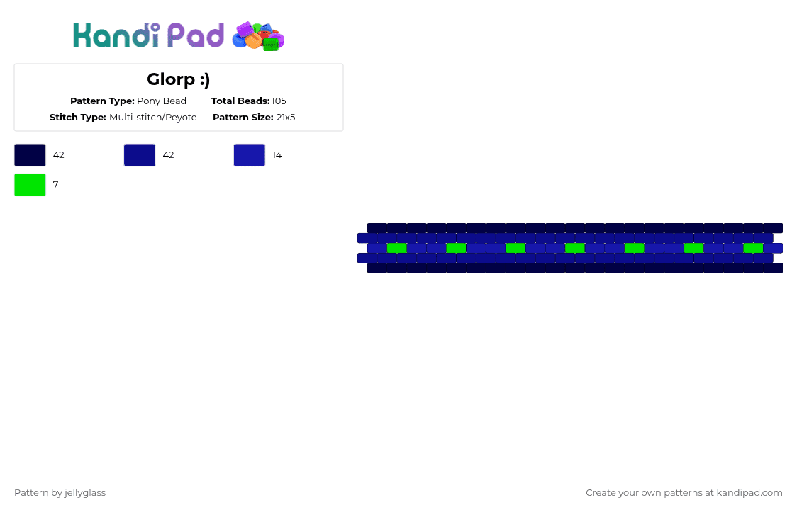 Glorp :) Pony Bead Pattern - Kandi Pad | Kandi Patterns, Fuse Bead ...