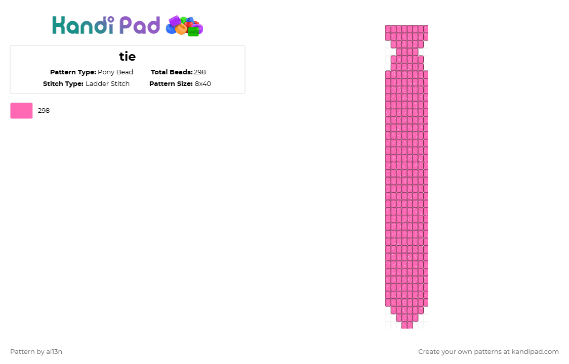 Tie Pony Bead Pattern - Kandi Pad | Kandi Patterns, Fuse Bead Patterns ...