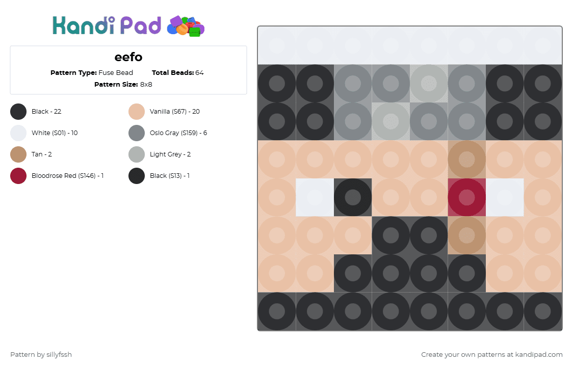 Eefo Fuse Bead Pattern - Kandi Pad | Kandi Patterns, Fuse Bead Patterns ...