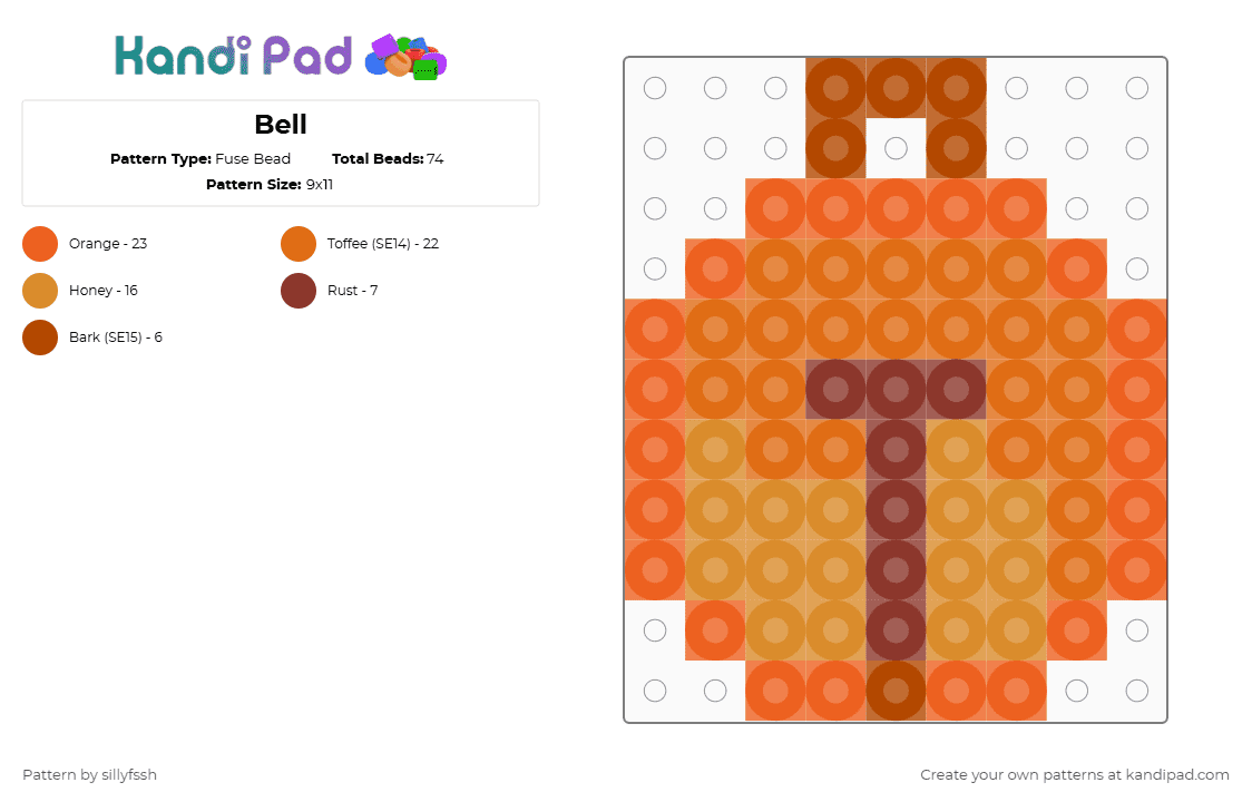 Bell Fuse Bead Pattern - Kandi Pad | Kandi Patterns, Fuse Bead Patterns ...