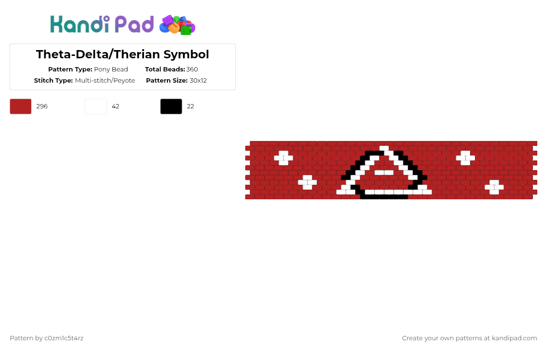 Theta-Delta/Therian Symbol Pony Bead Pattern - Kandi Pad | Kandi ...