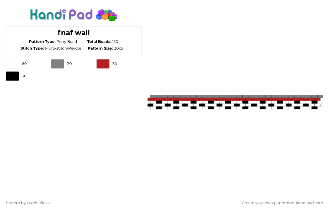 Fnaf wall Pony Bead Pattern - Kandi Pad | Kandi Patterns, Fuse Bead ...
