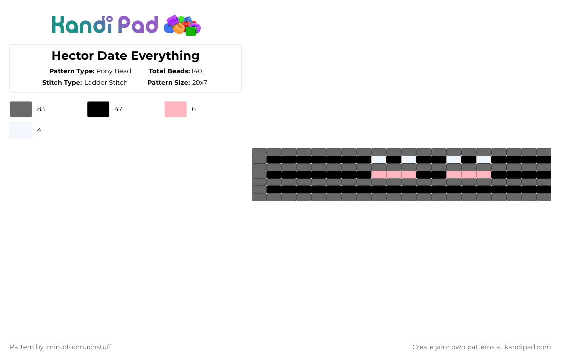 Hector Date Everything Pony Bead Pattern - Kandi Pad | Kandi Patterns ...